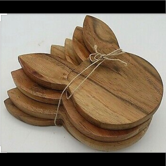 Pier 1 | Accents | Pier Easter Bunny Wood Coasters | Poshmark